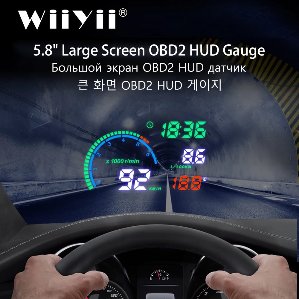 i9 HUD Head Up display Auto HUD OBD2 Car Speed Pro... – Grandado