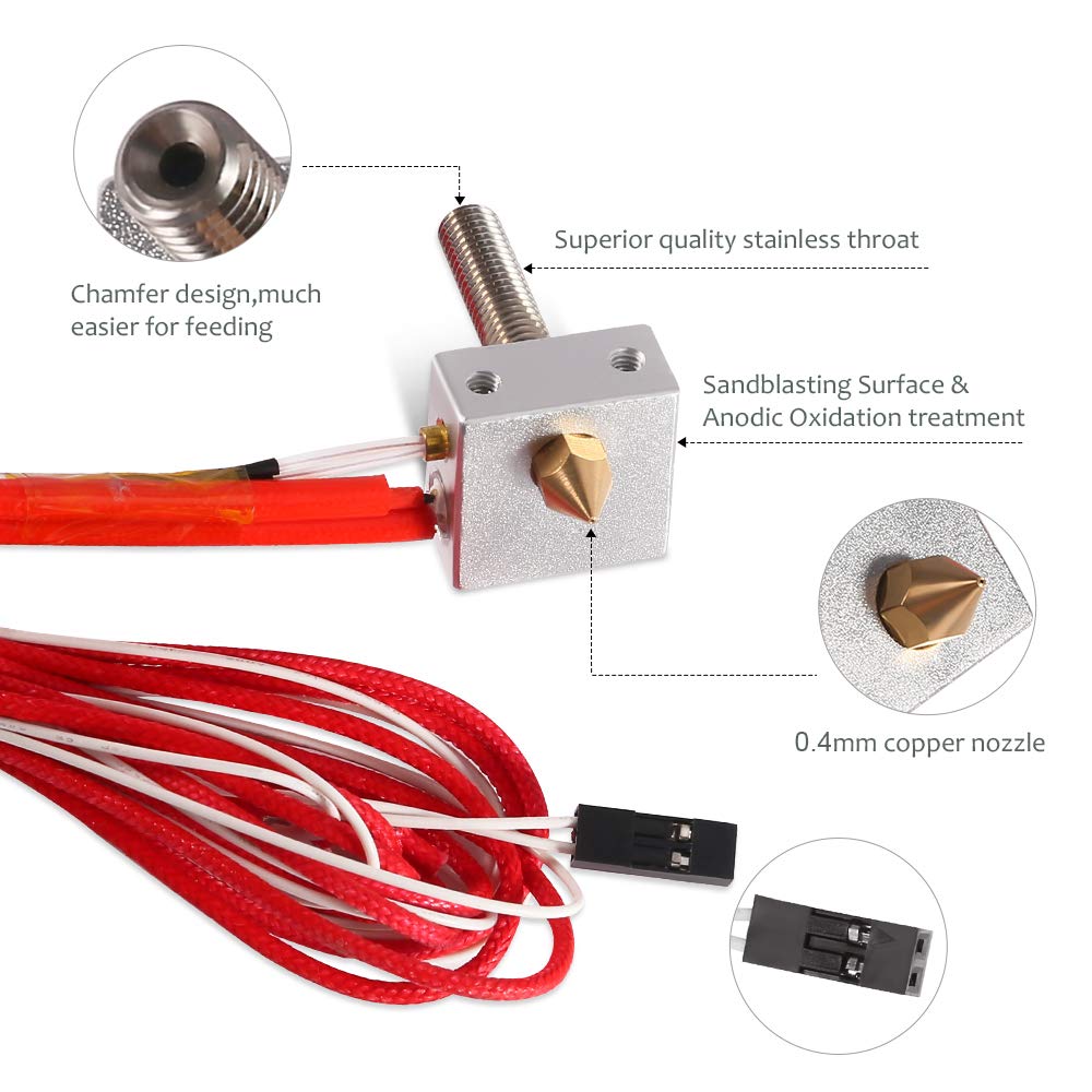 Bricolage Hotend Kit buse MK8 extrudeuse gorge cha... – Grandado Bricolage Hotend Kit buse MK8 extrudeuse gorge cha... – Grandado