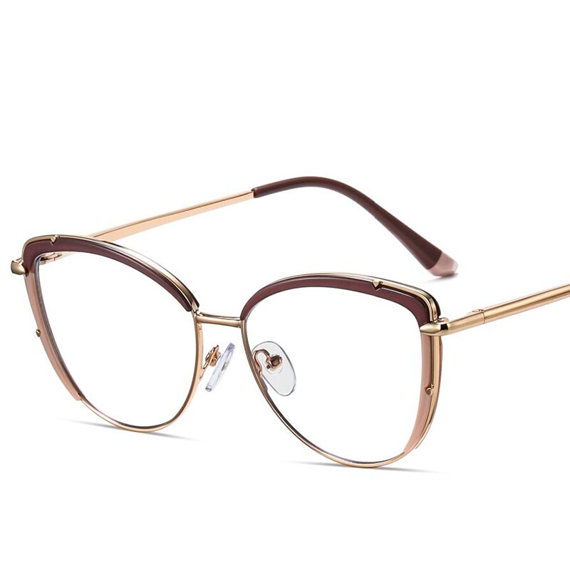 Fancy Pink Cat Eye Eyeglasses Women 2022 Luxury Op Grandado