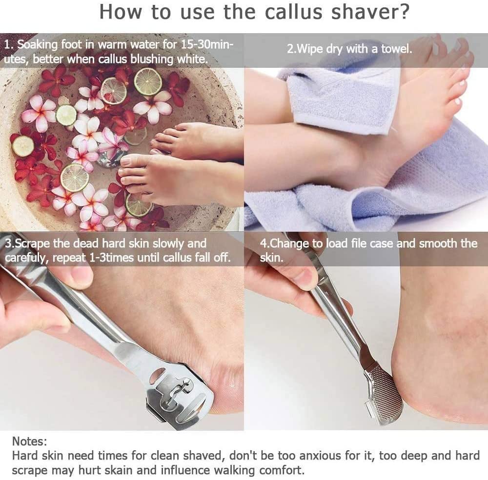 Stainless Steel Handle Pedicure Callus Shaver Foot... – Grandado