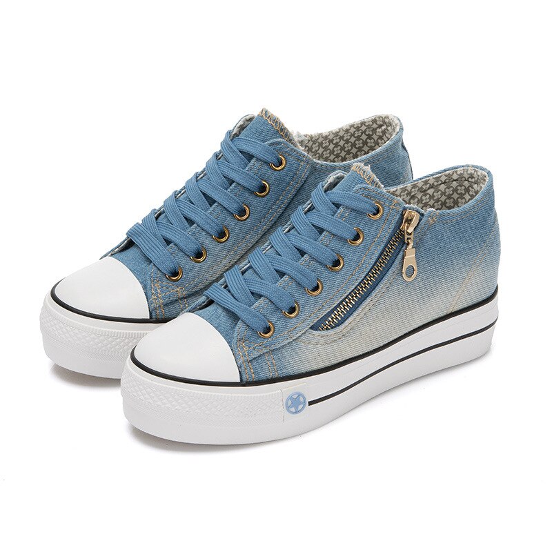 Loecktty women shoes Side zipper denim women casua... – Grandado