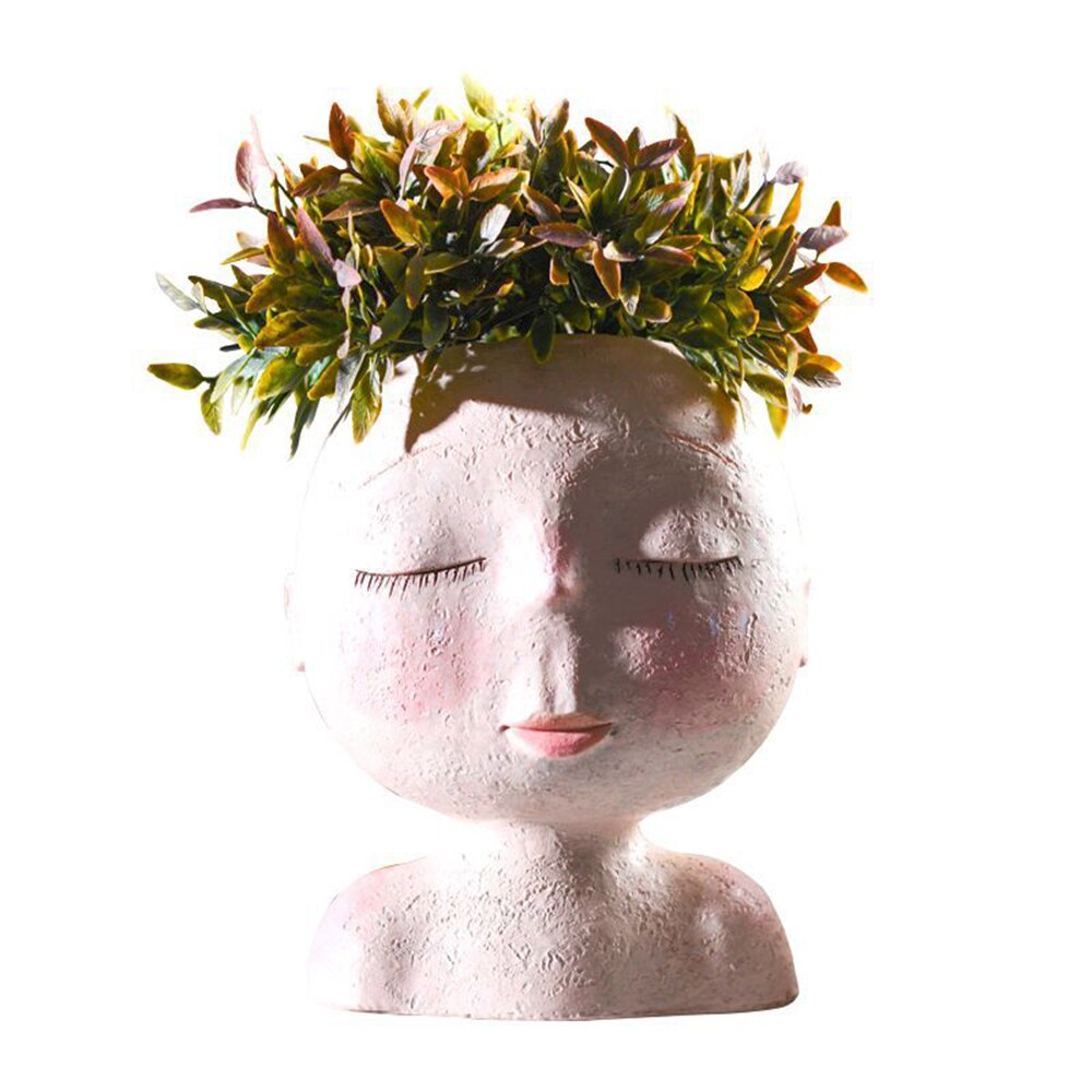 Nordic Resin Human Head Vase Art Flower Arrangemen... – Grandado