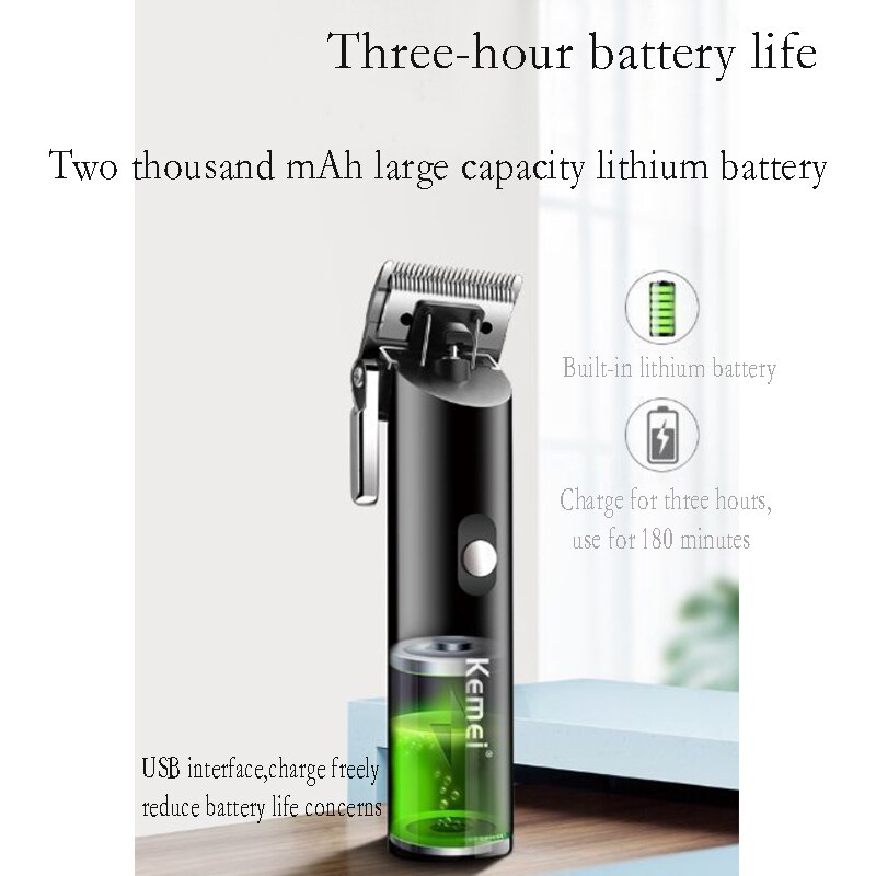 barber shop hair clipper all metal cordless hair t... – Grandado