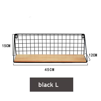 Home Office Wall Shelf Rack Iron Wooden Shelf for ... – Grandado