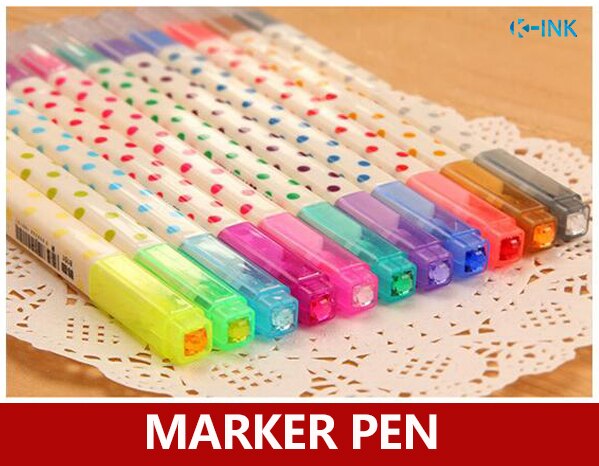 6 color cute dot erasable mark pen , candy color r... – Grandado
