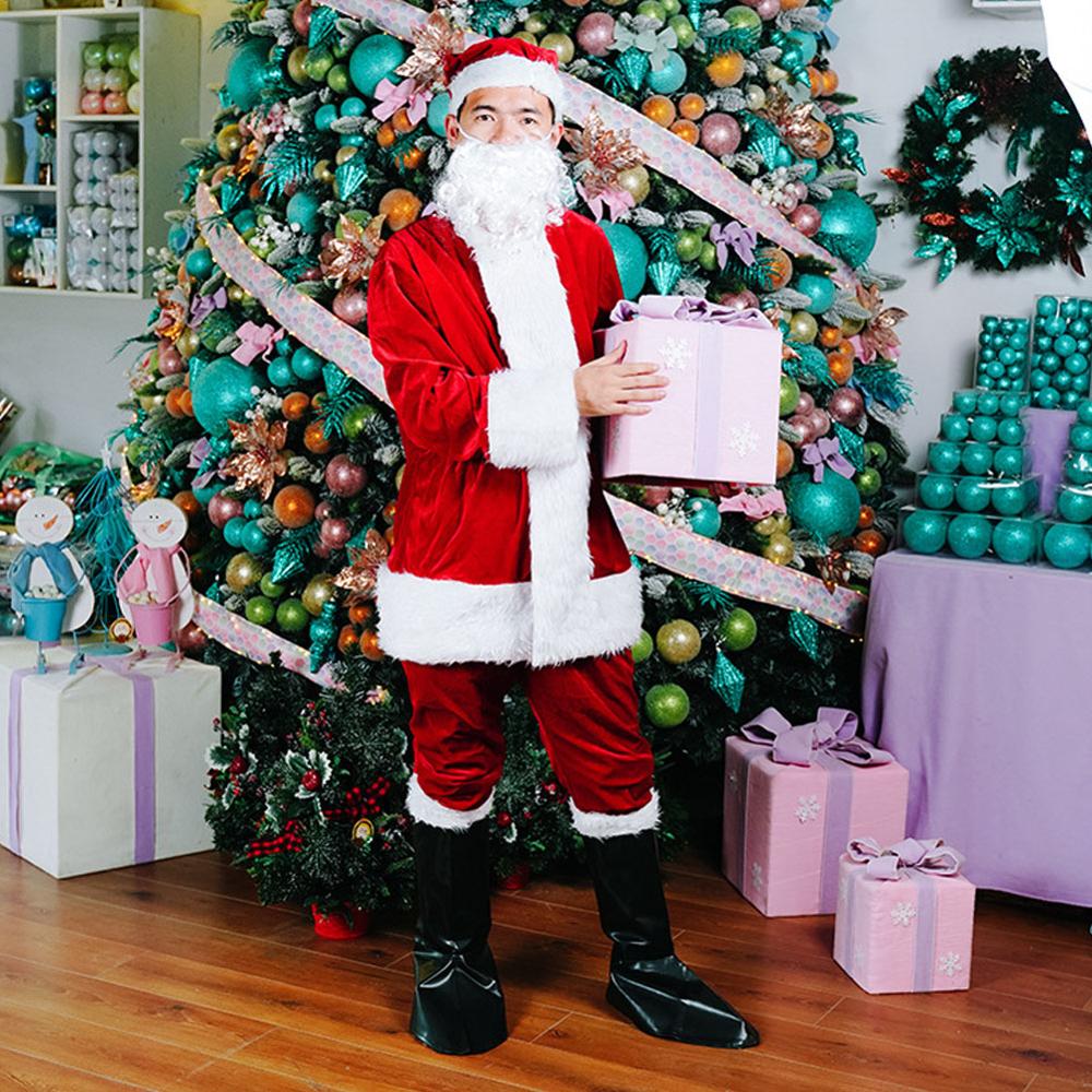 Santa Claus Costume Cosplay Men's Deluxe Bright Re... – Grandado