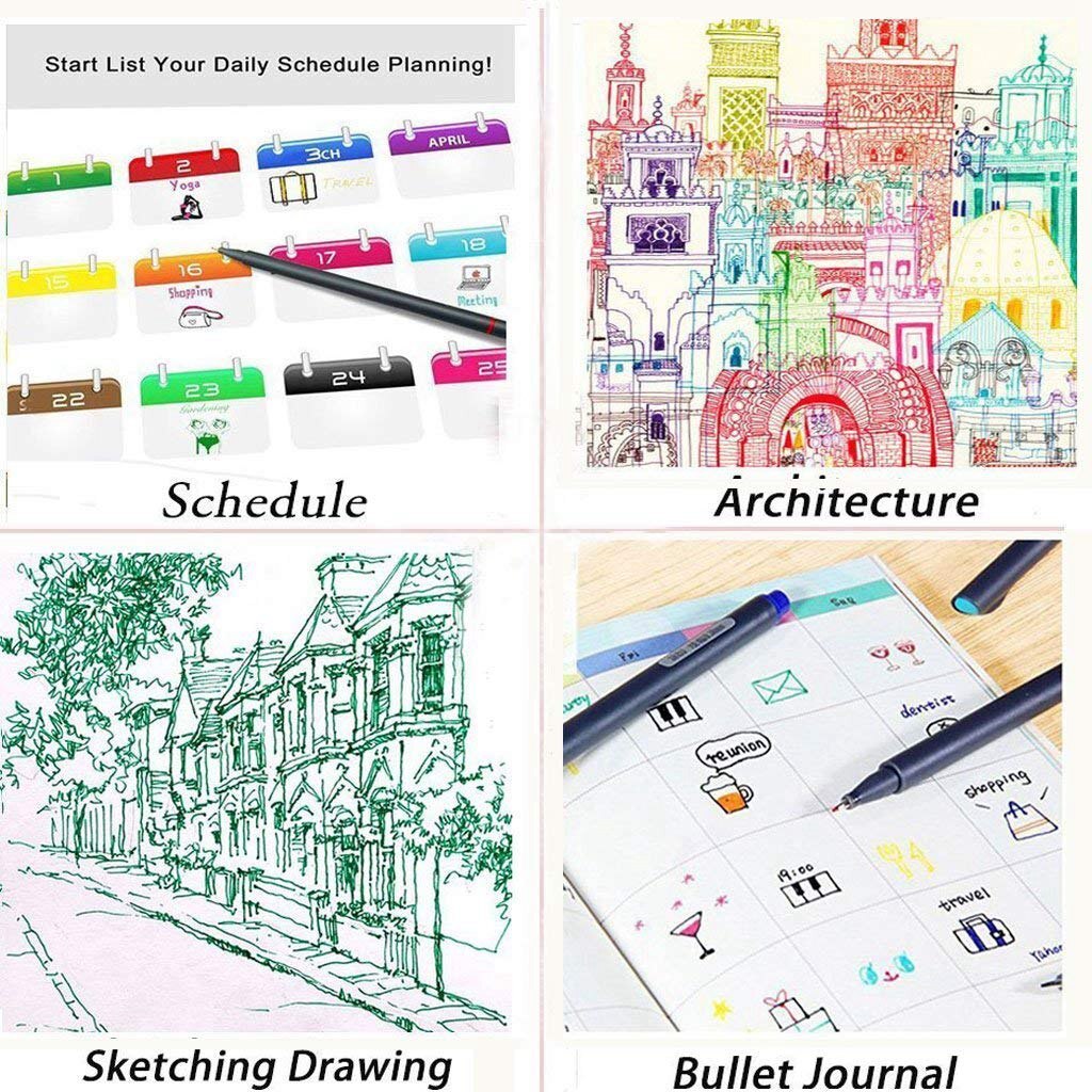 Pens Colored Fine Tip Markers, Fine Point Bullet J... – Grandado