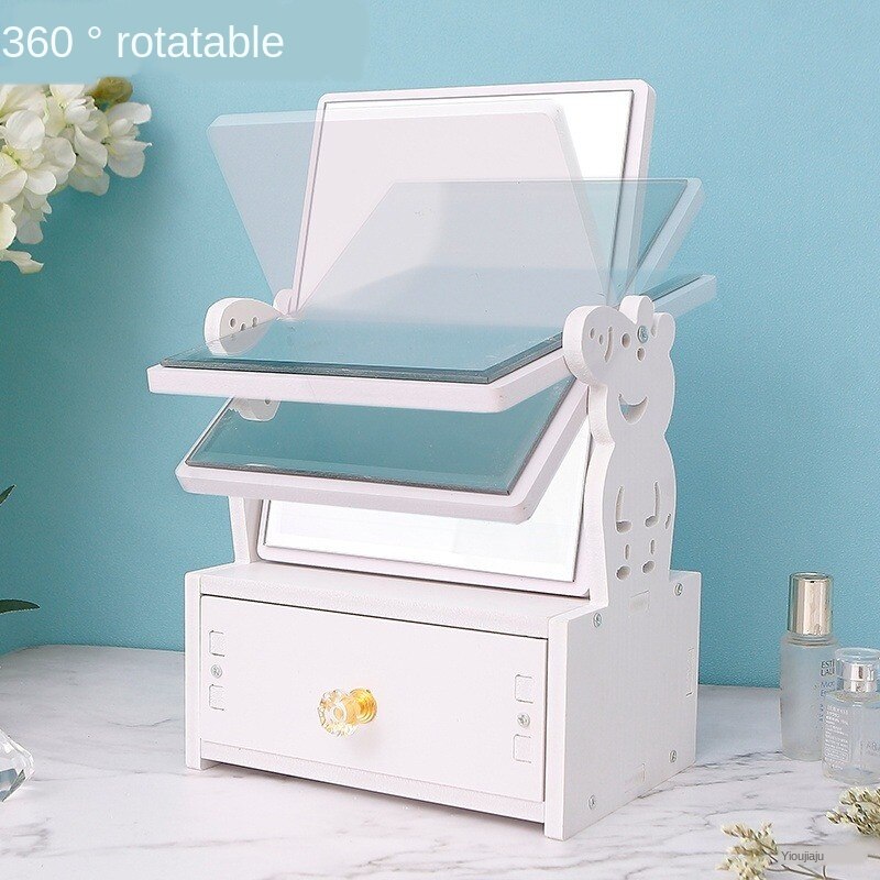 Rotate Wooden Cute Make-up Mirror DIY Assembly Des... – Grandado