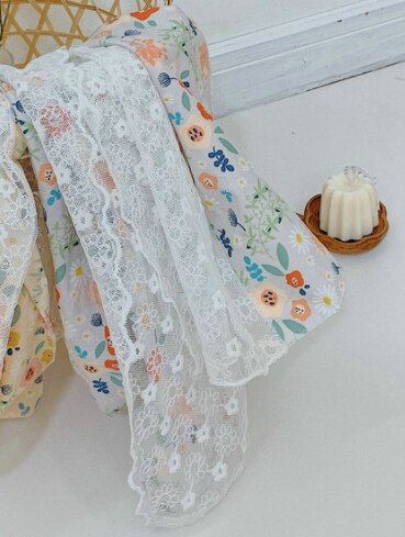 Kids Children Thin Scarves Cotton Lace Patchwork F... – Grandado