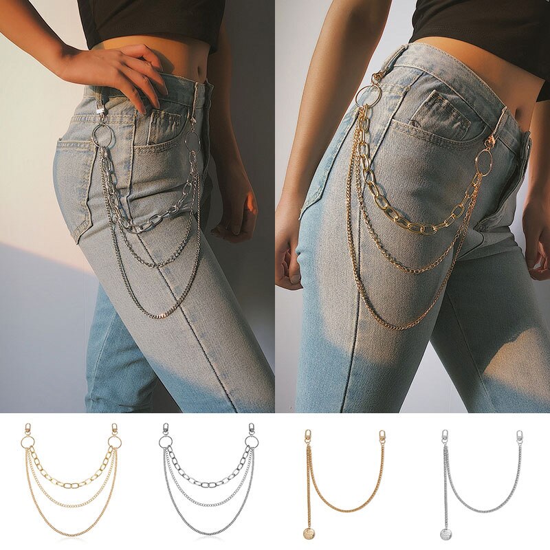 3Layers Punk Hip-hop Belt Key Chain Waist Belts Pa... – Grandado