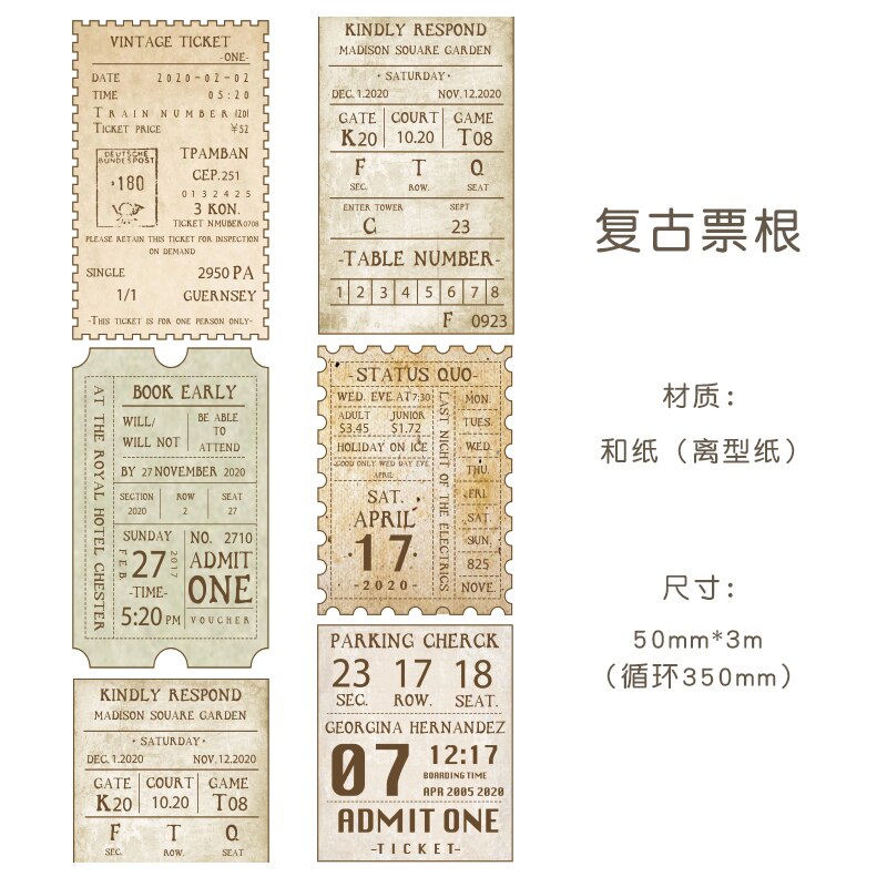 Journamm 5cm*3m Vintage Letters Washi Paper Tape f... – Vicedeal