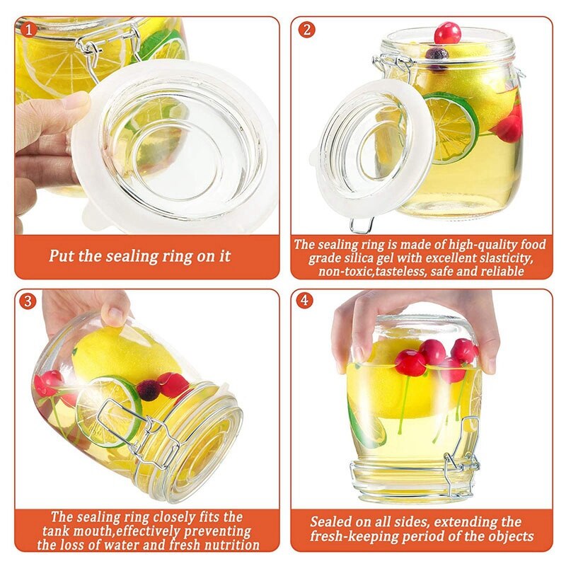 30 Pieces Silicone Jar Gaskets Replacement Silicon... – Vicedeal