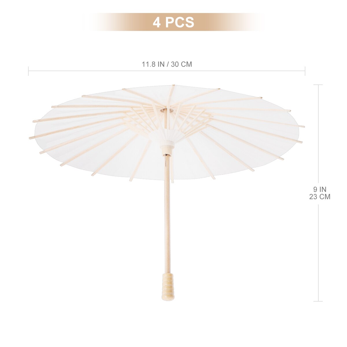 BESTOYARD 4pcs White Paper Parasol Umbrella Chines... – Grandado