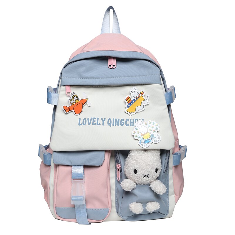 Patchwork Girls Backpacks Preppy Style Large Capac... – Vicedeal