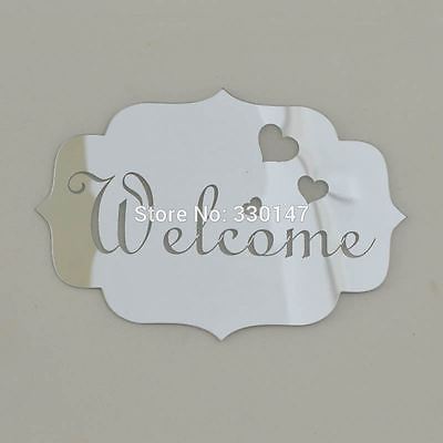 Modern Welcome Sign 3D Mirror Art Removable Wall S... – Grandado