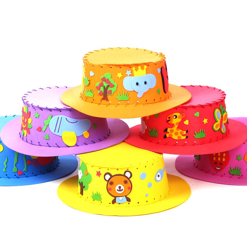 EVA Foam Paper Weaving Hat Flowers animal Patterns... – Grandado