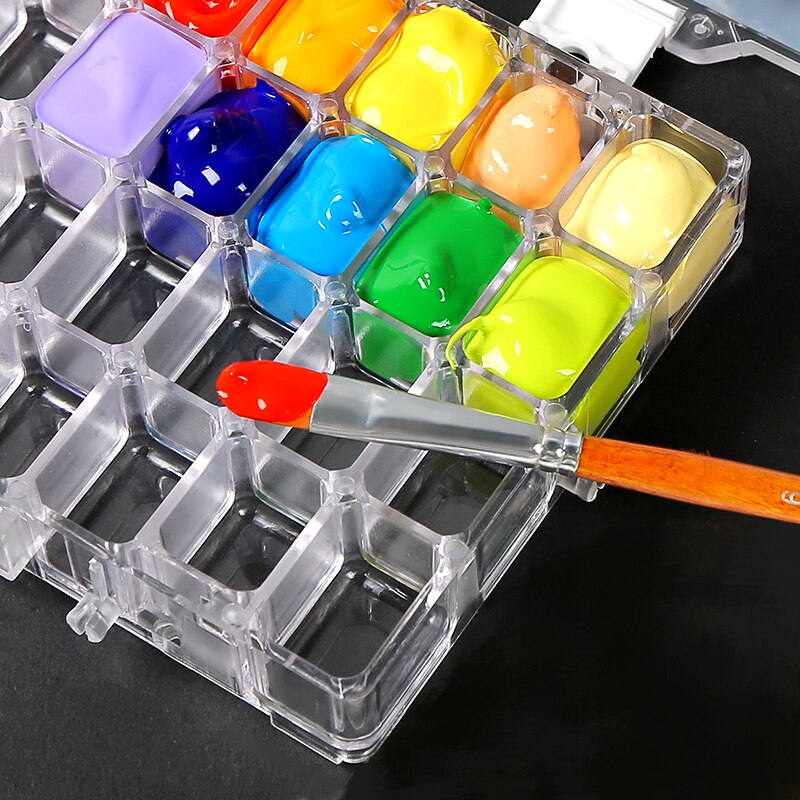 24 grid Watercolor Paint Packing Box Portable Leak... – Grandado