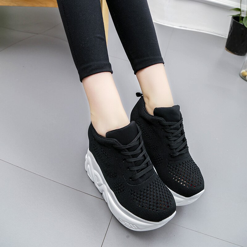 Sommer 11 cm platform sko åndbar mesh sneakers skj... – Grandado