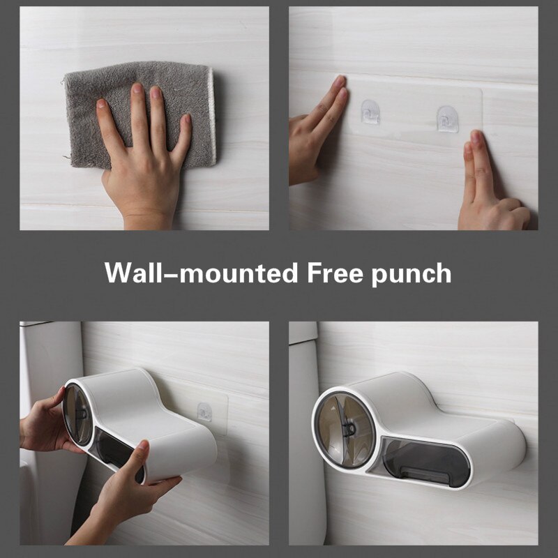 Vattentät toalettpappershållare hylla väggmonterad... – Grandado