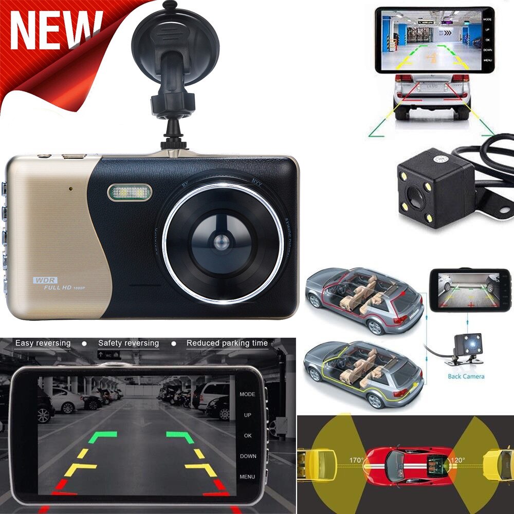 4 inch LCD IPS Dual Lens Car Dash Cam FHD 1080P Da... – Grandado