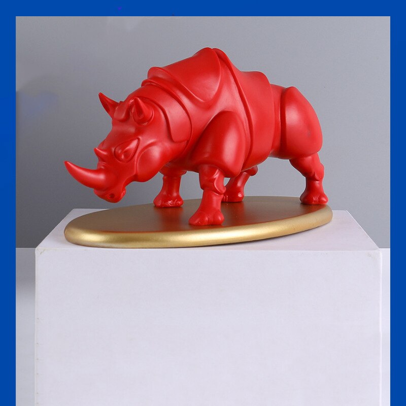 Rhino Statue，nordic decoration home，Resin animal s... – Vicedeal