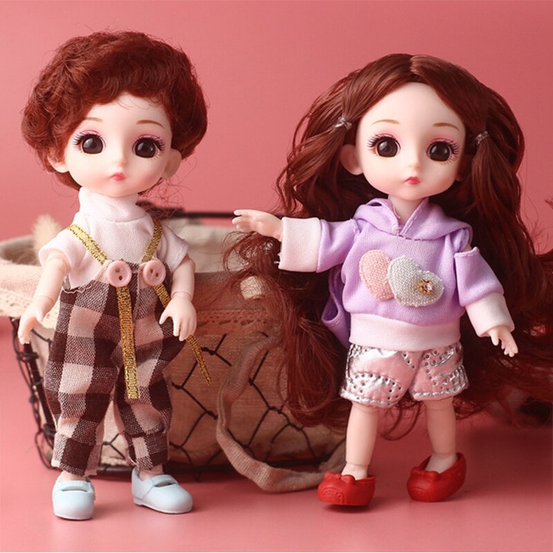 2 Pcs 16cm Mini Baby Doll Set 13 Moveable Jointed ... – Grandado