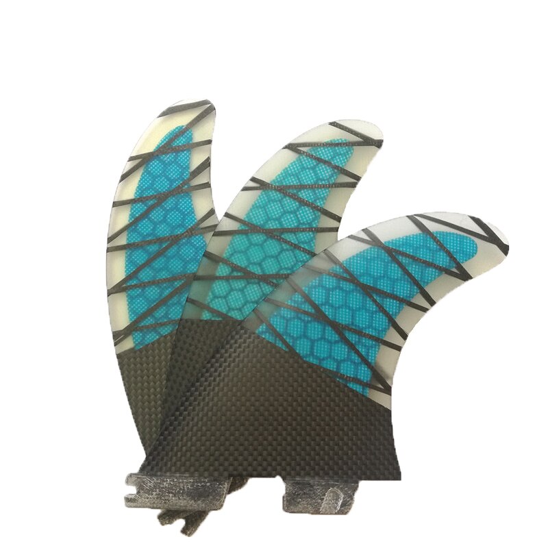 Blue Honeycomb Surfboard Fins Striped Fiberglass T... – Grandado