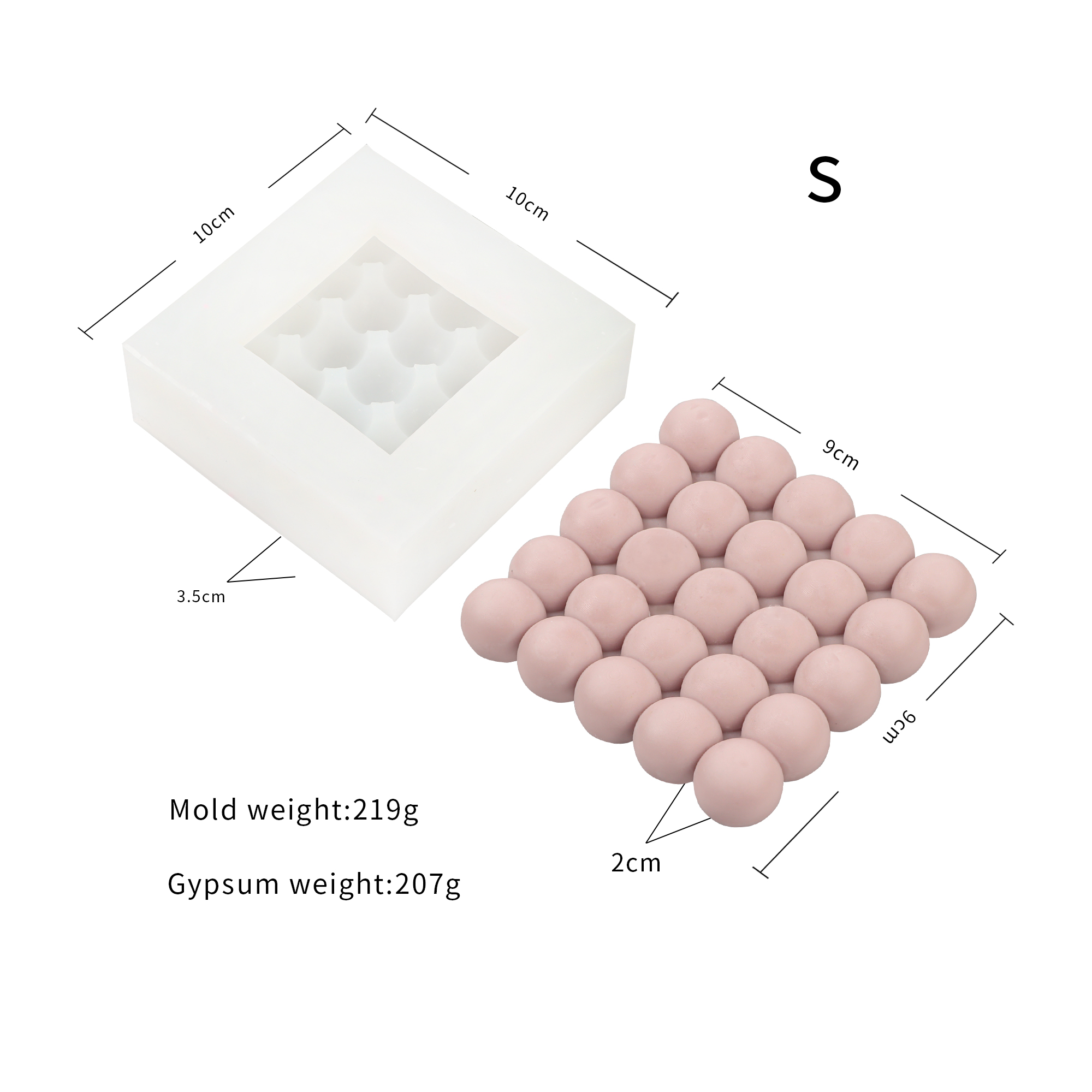 3 Types Pearl Cement Board Silicone Candle Molds B... – Grandado