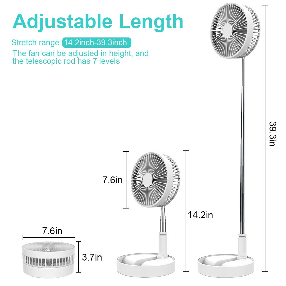 Portable Standing Floor Fan USB Rechargeable 7200m... – Grandado