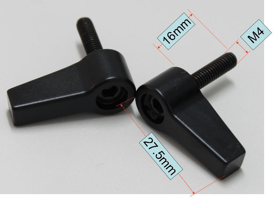 4x zwart aluminium M4 Knop Duim Schroef L Vorm Sch... – Grandado