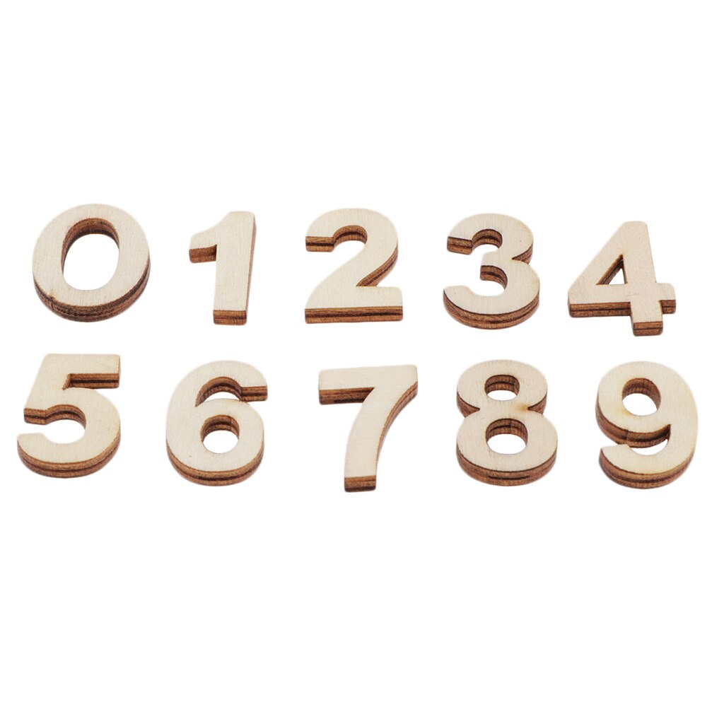 50PCS Wooden 0-9 Numbers for Arts Crafts DIY Decor... – Grandado