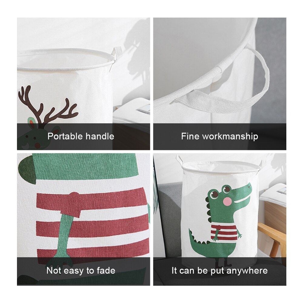 Cotton Linen Dirty Clothes Basket Cartoon Foldable... – Grandado