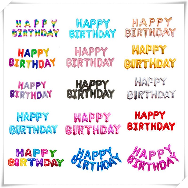 13pcs/set 16inch Letter HAPPY BIRTHDAY Foil Balloo... – Vicedeal