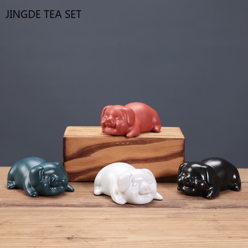 Piggy Model Tea Pet Ornament Handmade Ceramics Tea... – Grandado