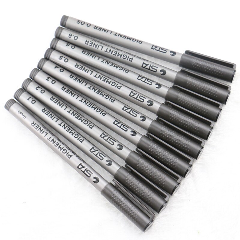 STA 9pcs Black Micron-Pen Anti-Bleed Comic Marker ... – Grandado