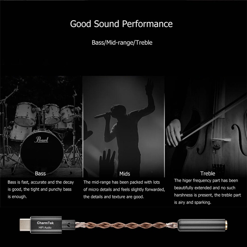 CharmTek Qualcomm USB C HiFi DAC Audio Portable He... – Grandado