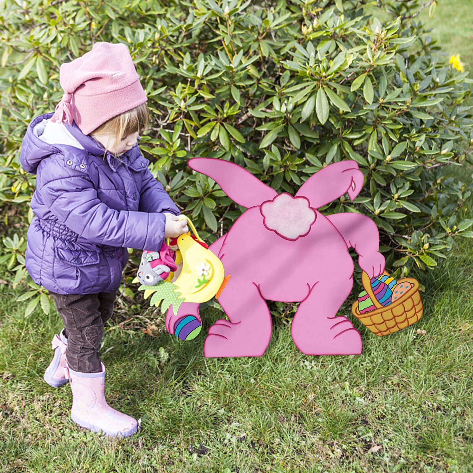 Wooden Easter Garden Decoration Bunny Rabbit Sign ... – Grandado