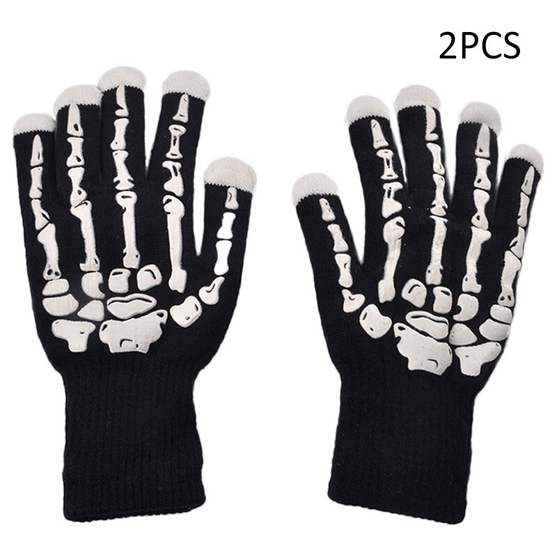 LED Luminous Gloves Skull Bone Halloween Party Coo... – Grandado