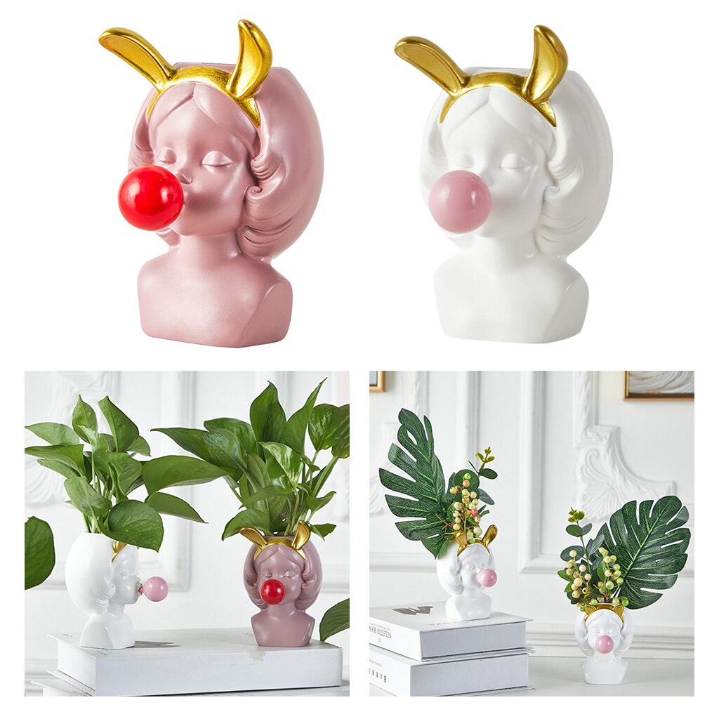 2PCS Girl Blowing Bubbles Succulent Cactus Planter... – Vicedeal