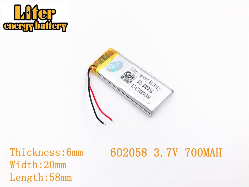 Liter energy battery 3.7V 700mAh 602058 Lithium Po... – Grandado