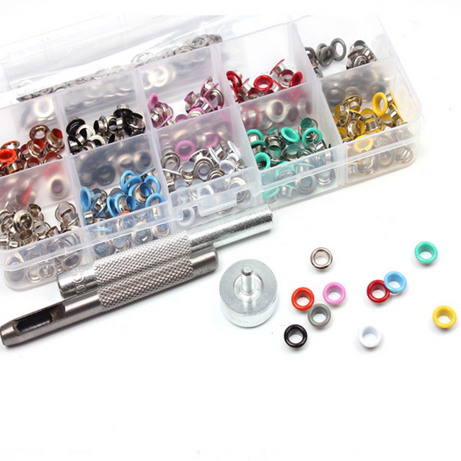 300 Set Diverse Kleuren Metalen Oogjes Grommets Me... – Grandado