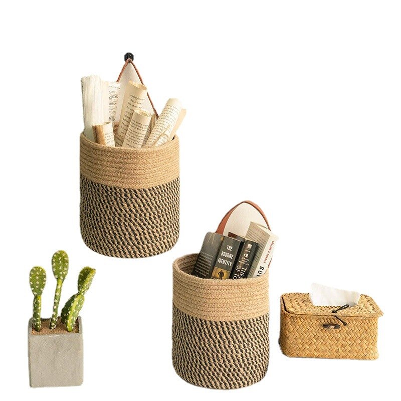 Linen Rope Hand Woven Organizador Storage Basket W... – Grandado