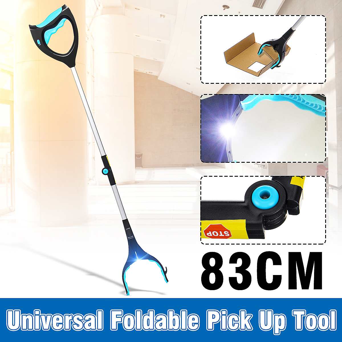 Folding Long Trash Clamps Grab Pick Up Tool Handle... – Grandado