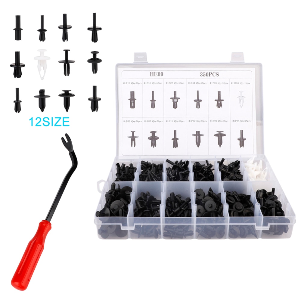 12 Size 350 Pcs Plastic Car Rivet Fastener Car-Sty... – Grandado