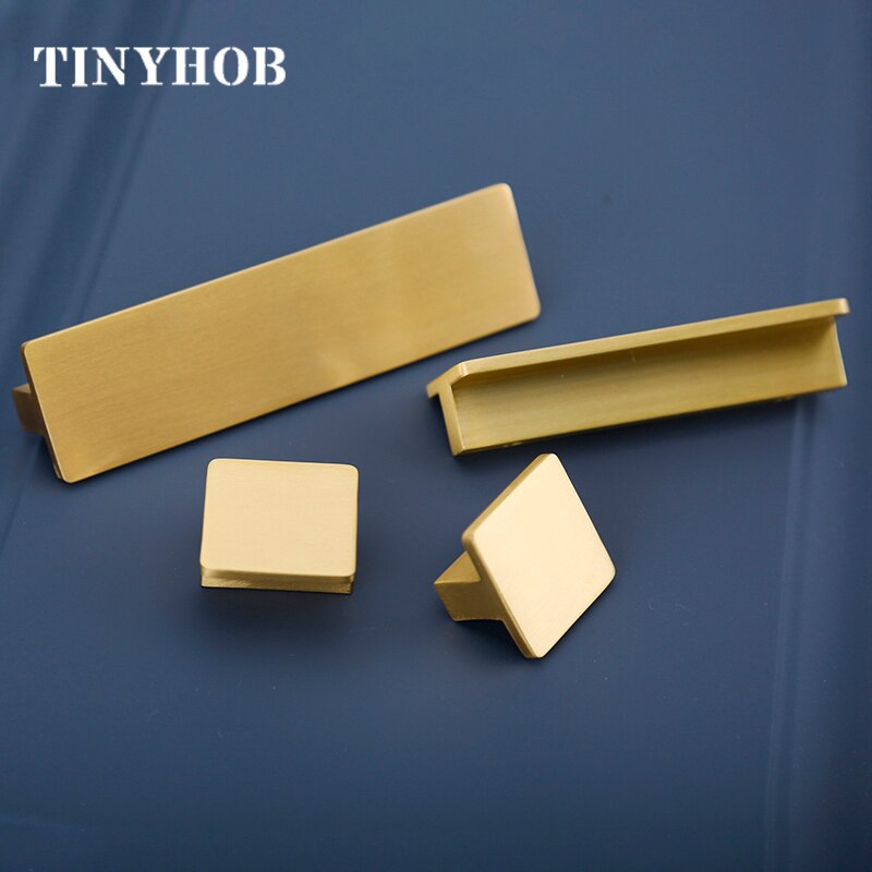 Gold Cabinet Long Handles and Knobs Solid Brass Ki... – Vicedeal
