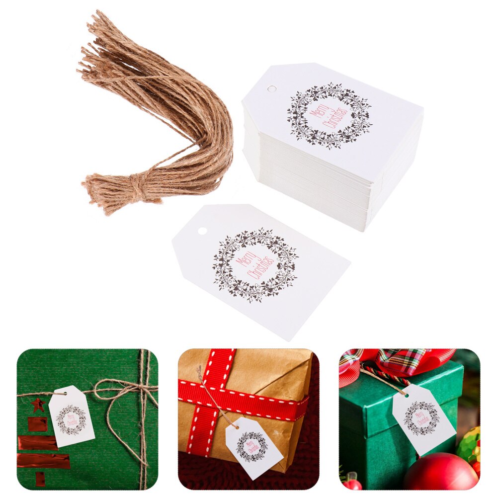 100 Set Van Kerst Verpakking Tags Xmas Tags Opknop... – Grandado