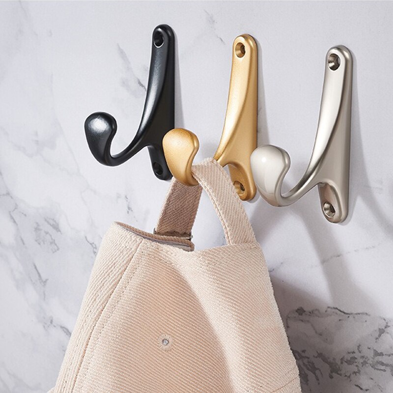 Golden hook single hook simple black wall coat hoo... – Vicedeal