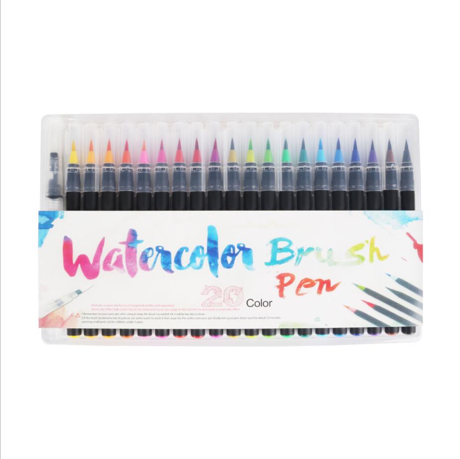 20/24 Colors Tip Brush Hand Painted Marker Pens Ar... – Vicedeal