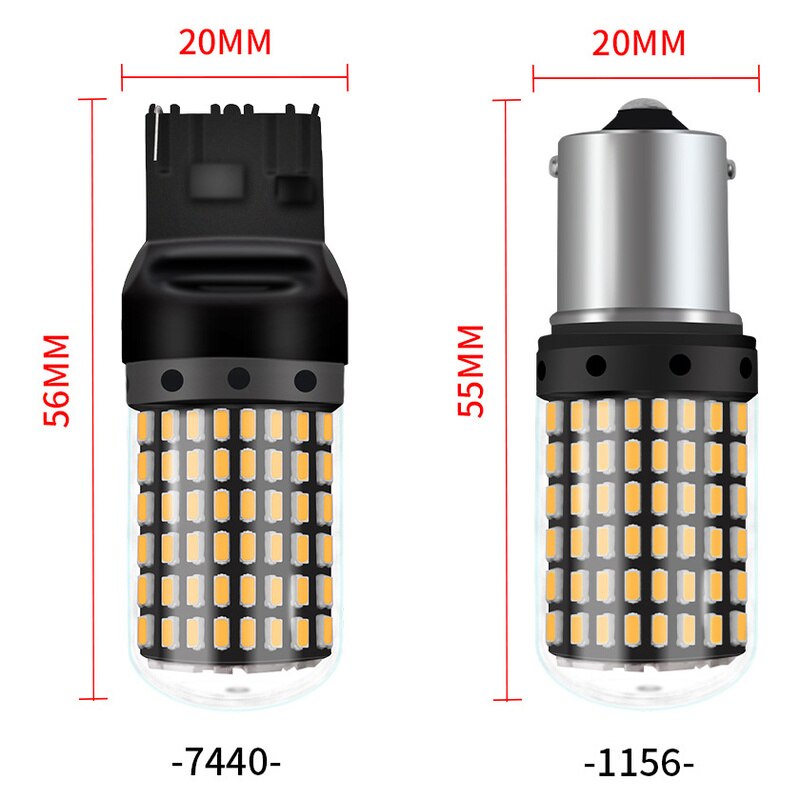 1x S25 1156 BA15S P21W 1157 BAY15D LED coche con l... – Grandado