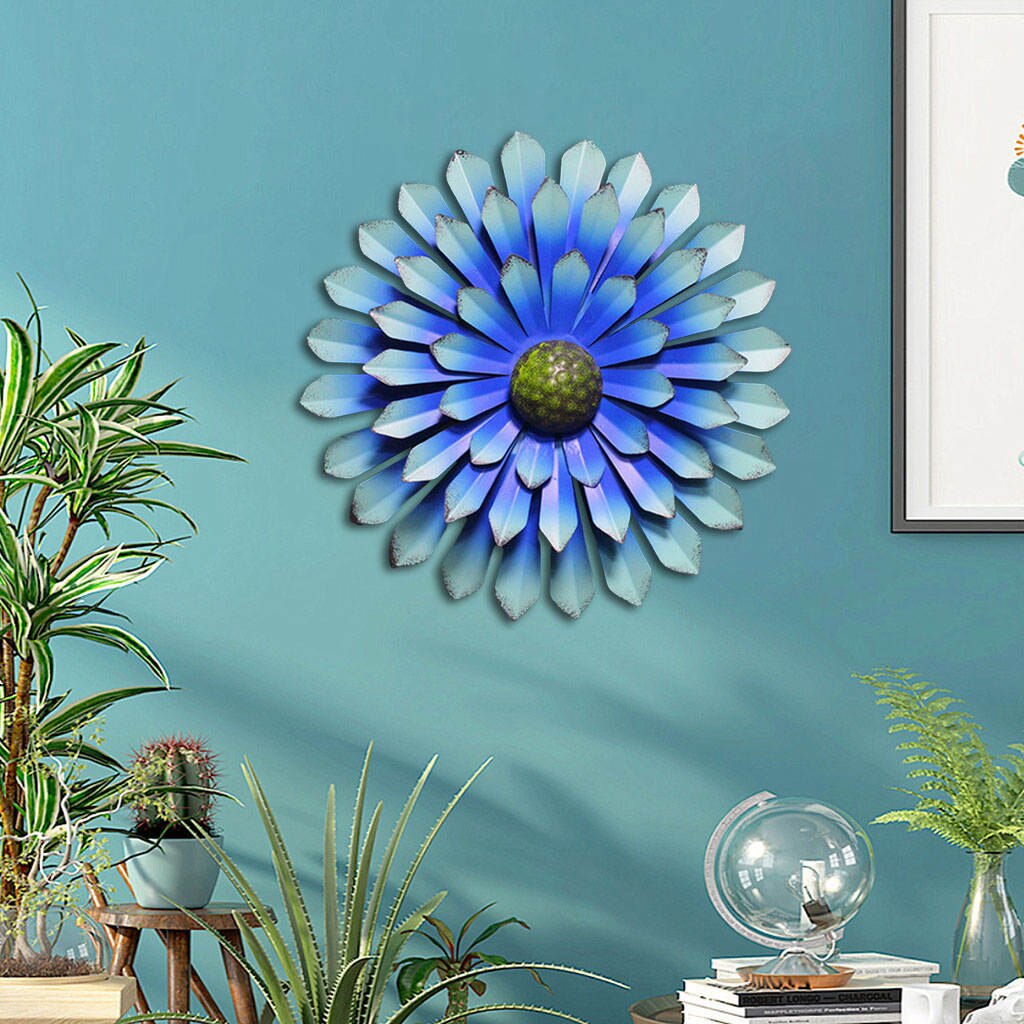 Metal Flowers Wall Decor Sculptures Multiple Layer... – Grandado